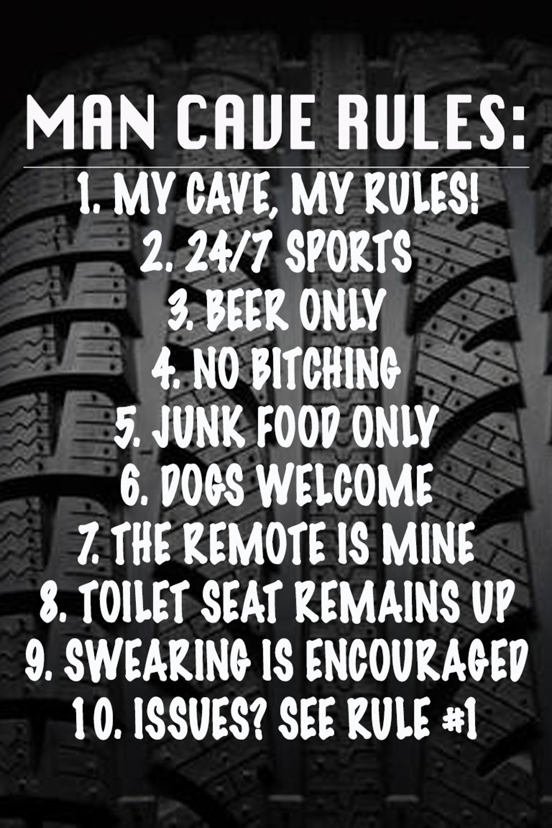MAN CAVE RULES Metal Sign Mens Decor - Etsy