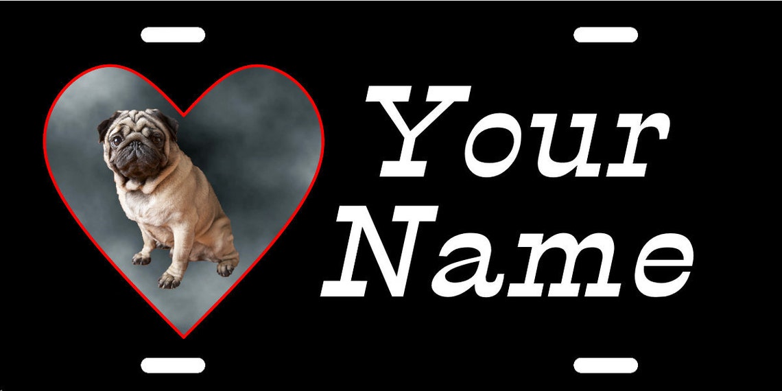 PUG MONOGRAM Personalized Vanity License Plate Add Your Name Etsy pug-monogram-personalized-vanity-license-plate-add-your-name-etsy