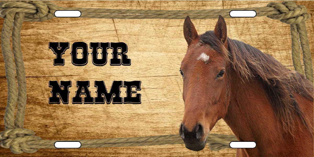Horse Stallion Vanity License Plate Horse Farm Add Your Name - Etsy