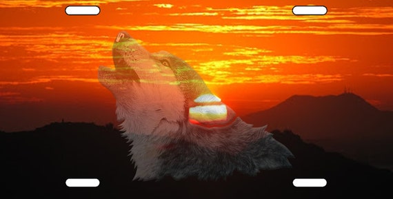 WOLF Howling Vanity License Plate Wildlife Outdoors Mountain - Etsy