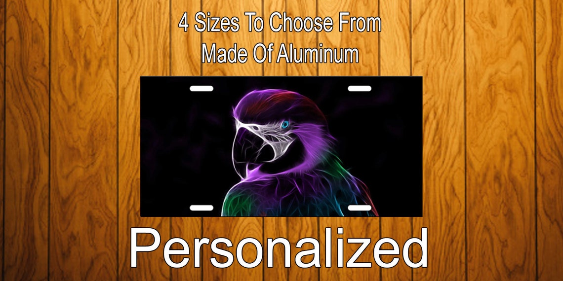 Parrot License Plate Macaw License Plate Neon License Plate - Etsy
