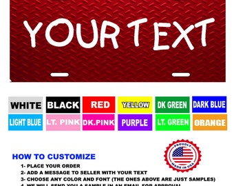 PERSONALIZED Custom License Plate Add Your Text GREEN Diamond | Etsy