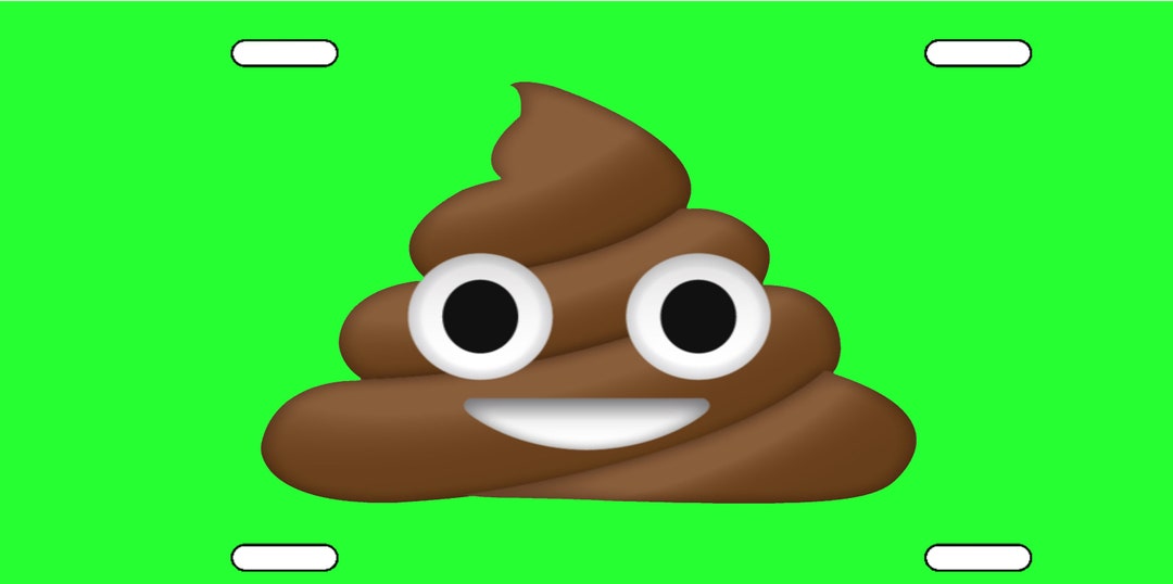GREEN POOP EMOJI Vanity License Plate Crap - Etsy