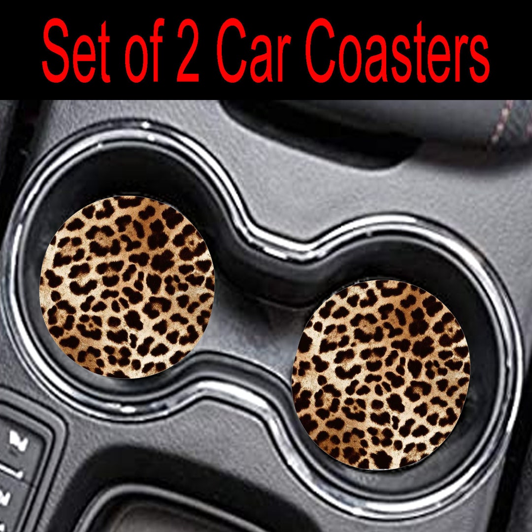 Car Coaster Leopard Print Car Coasters Wild Animal Set of 2 - Etsy