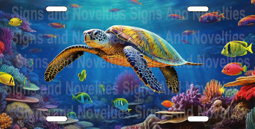 Sea Turtle License Plate | Bicycle License Plate | Golfcart ...