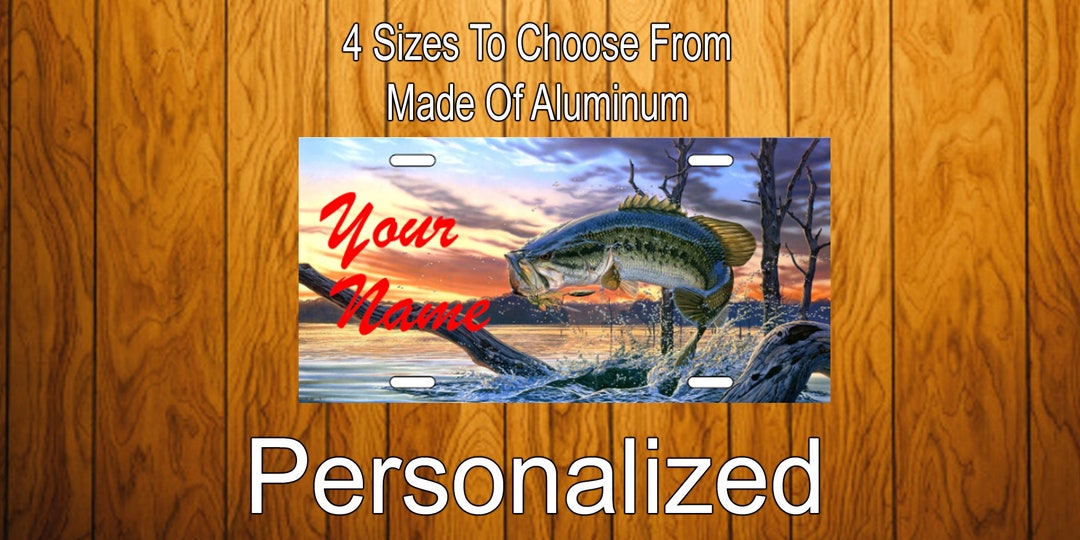 Personalized Bass Fishing License Plate, Fishing License Plate, Add ...