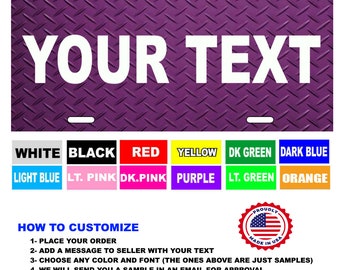 PERSONALIZED Custom License Plate Add Your Text BLUE Diamond - Etsy