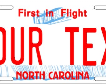 North Carolina Vanity Plate | Etsy