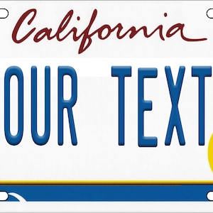 California License Plate - State License Plate Any Text 4 Sizes - Etsy