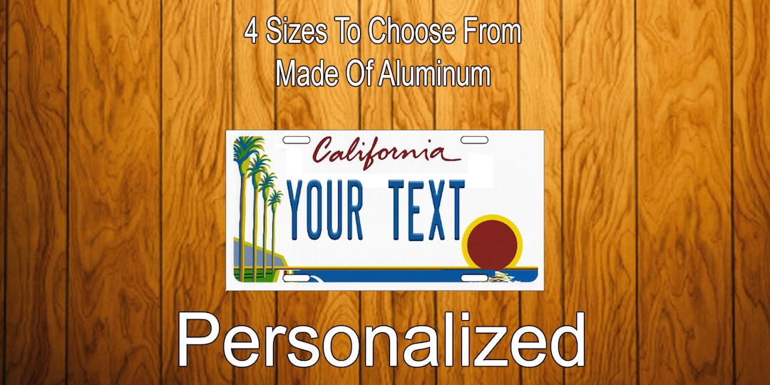 California License Plate - State License Plate Any Text 4 Sizes - Etsy
