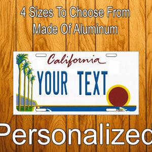 California License Plate - State License Plate Any Text 4 Sizes - Etsy
