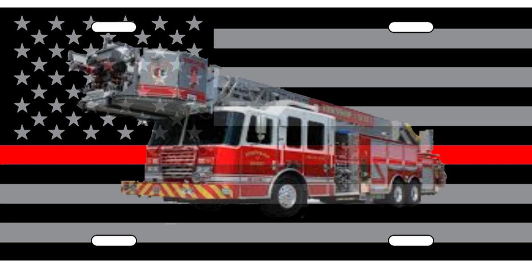 Fireman License Plate RED LIVES MATTER License Plate Fire Truck Fireman ...