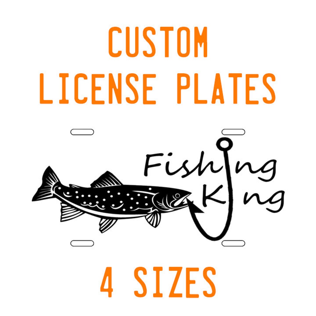 White Trout Fishing License Plate Fishing King Life Vanity Plate Add ...