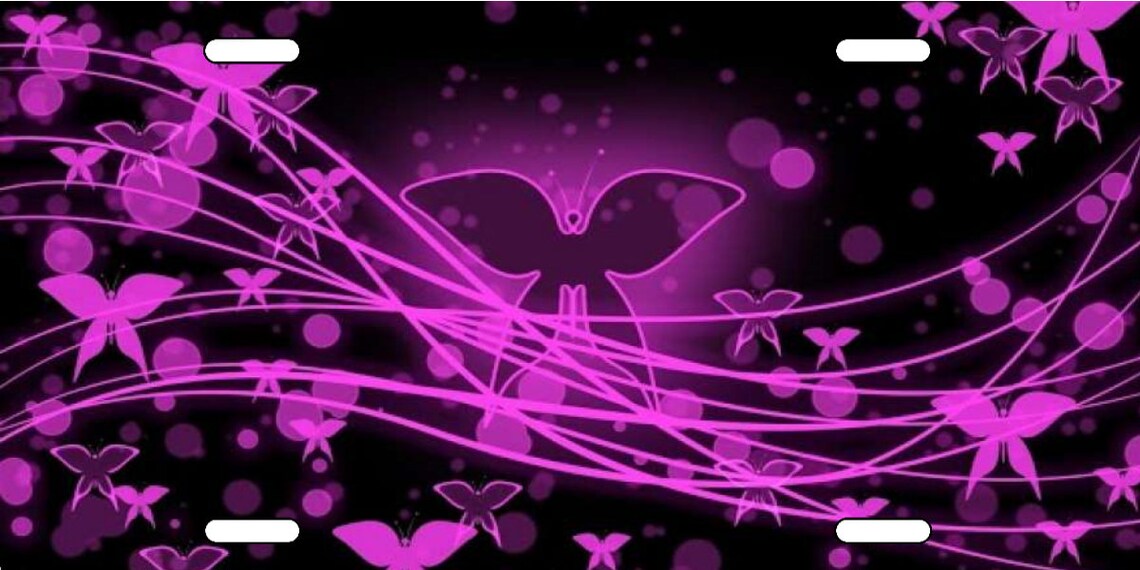 Butterfly License Plate Novelty Plate Custom Neon Purple - Etsy
