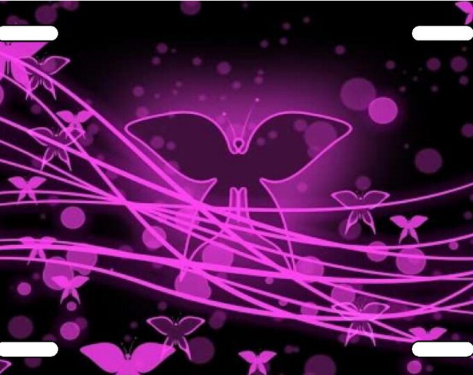 Butterfly License Plate Novelty Plate Custom Neon Purple - Etsy