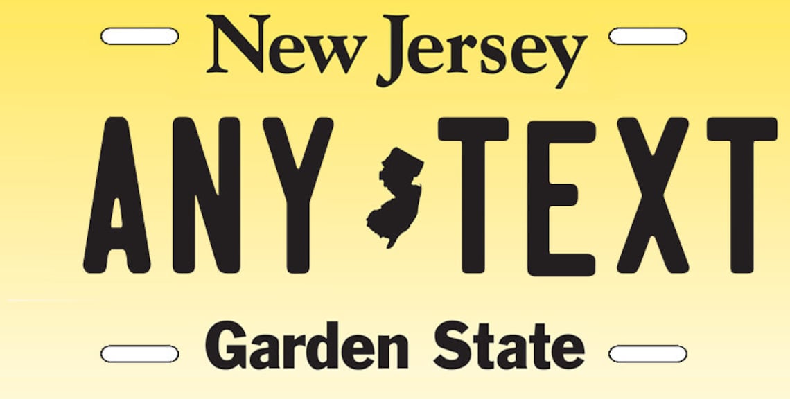 New Jersey Personalized License Plate Vanity License Plate - Etsy