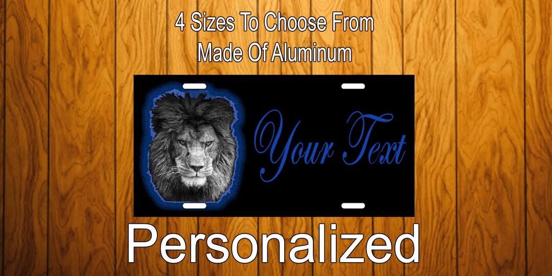 Lion Personalized License Plate, Wild Animal License Plate Any Text ...