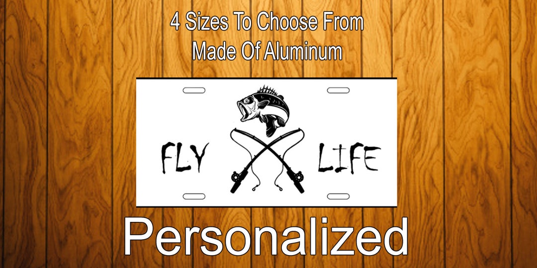 Fishing License Plate, Fly Life Bass License Plate, Bass, Trout, Carp ...
