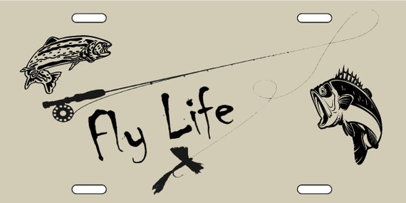 FLY FISHING License Plate Fly Life License Plate Vanity - Etsy