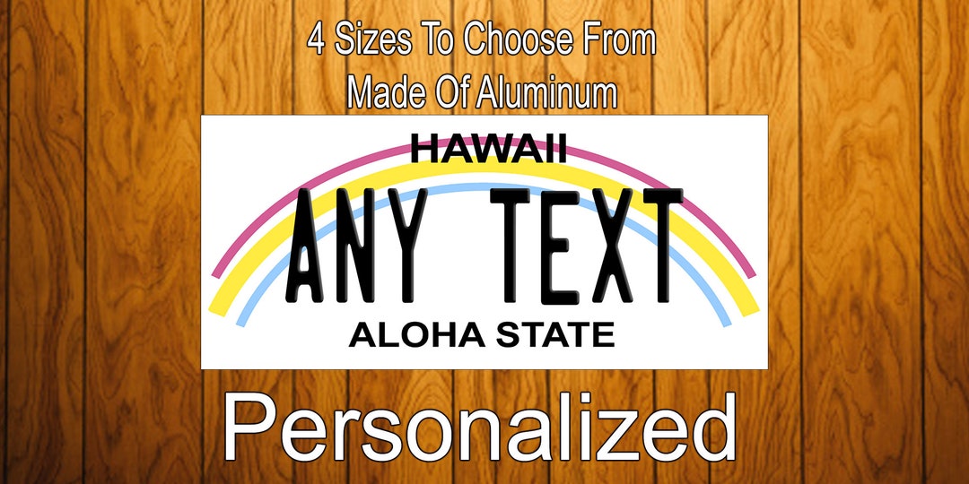 Hawaii Personalized License Plate - Hawaii Vanity License Plate ...