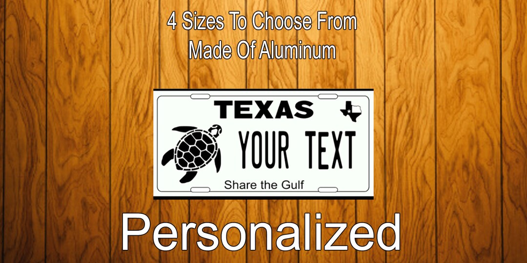 Texas License Plate Share the Gulf, Vanity Plate, Novelty License Plate ...