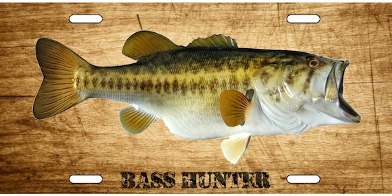 Bass Hunter Vanity License Plate Fishing Bass Fishing Trout | Etsy