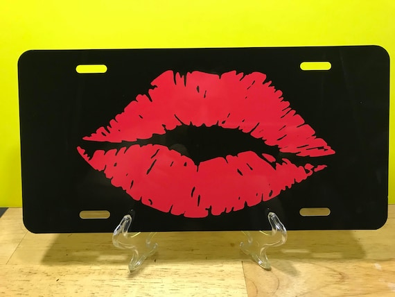 LIPS License Plate Vanity License Plate Kissing Love - Etsy