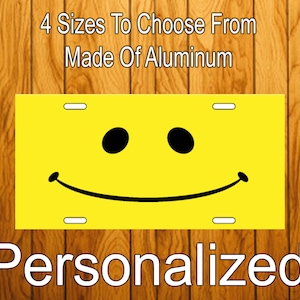 Personalized Smiley Face Emoji License Plate, Emoji License Plate, 4 ...