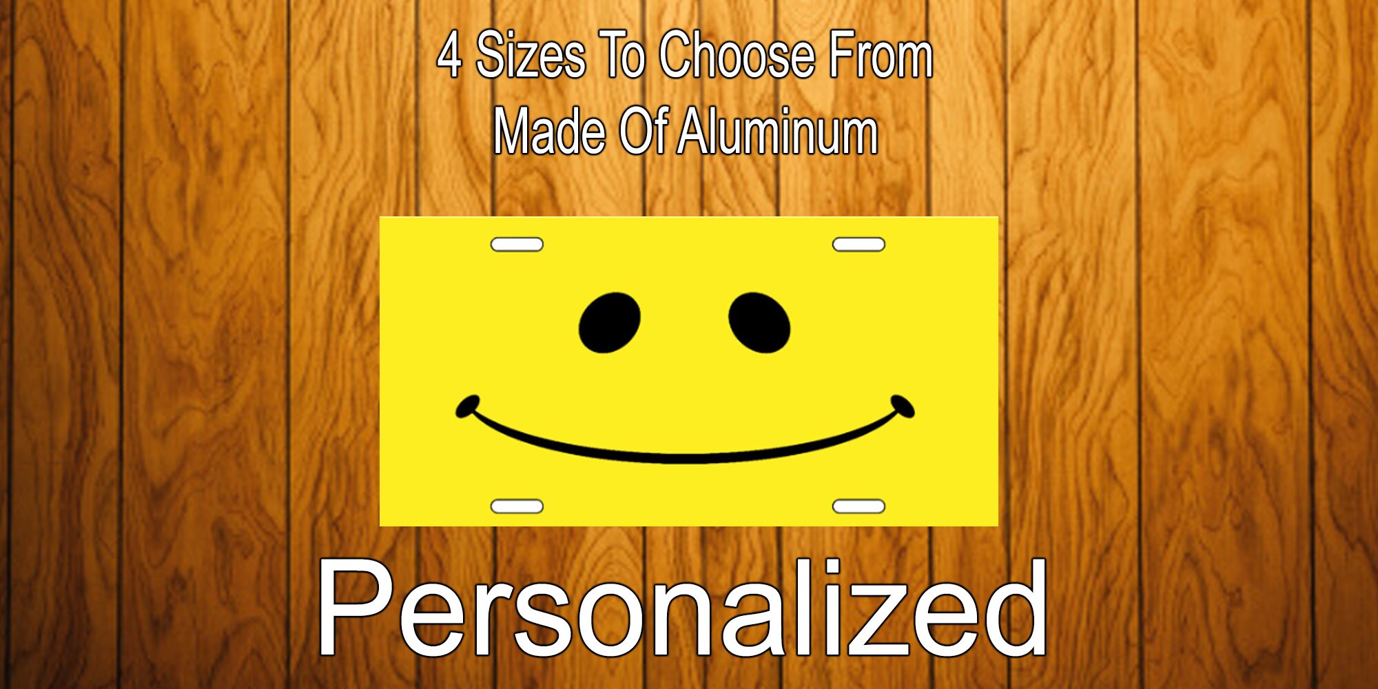 Personalized Smiley Face Emoji License Plate, Emoji License Plate, 4 ...