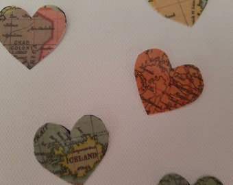 Map hearts | Etsy
