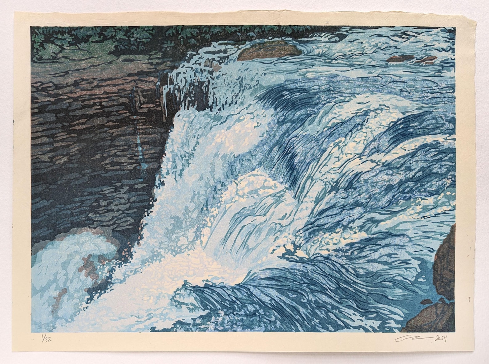 Woodblock Print- "rapids", Original Moku Hanga Limited Edition Print - Etsy
