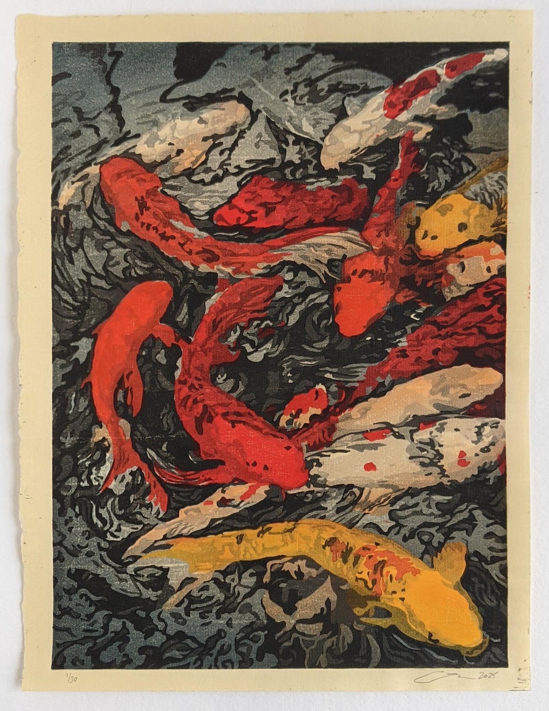 Woodblock Print- "rhéos", Original Moku Hanga Limited Edition Print - Etsy