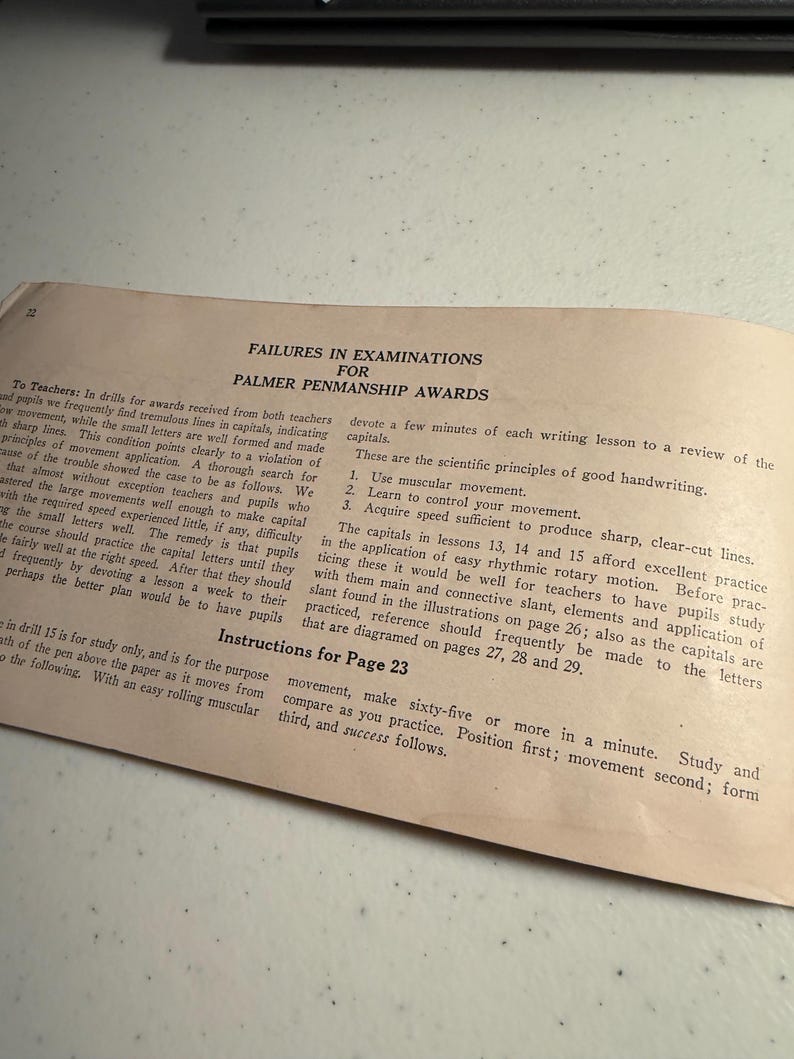1926 Palmer Method Teachers Handwriting Instruction Booklet - Etsy