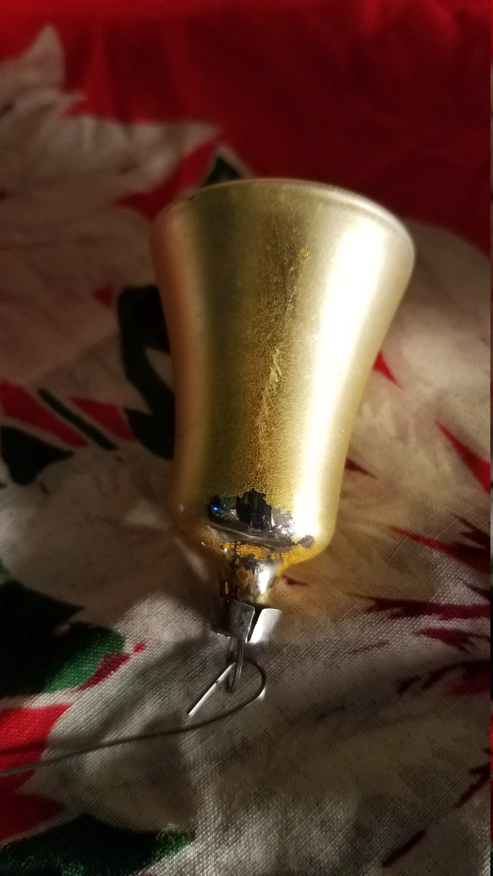 Gold Bell Ornaments, Tinkling Bell Ornaments, Vintage Glass Ornaments ...