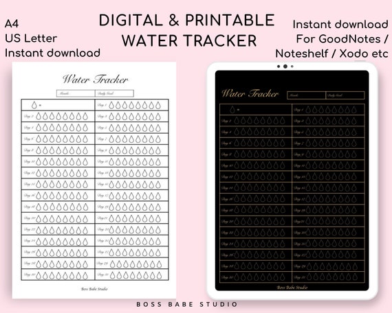 Water Tracker printable & Digital | Etsy