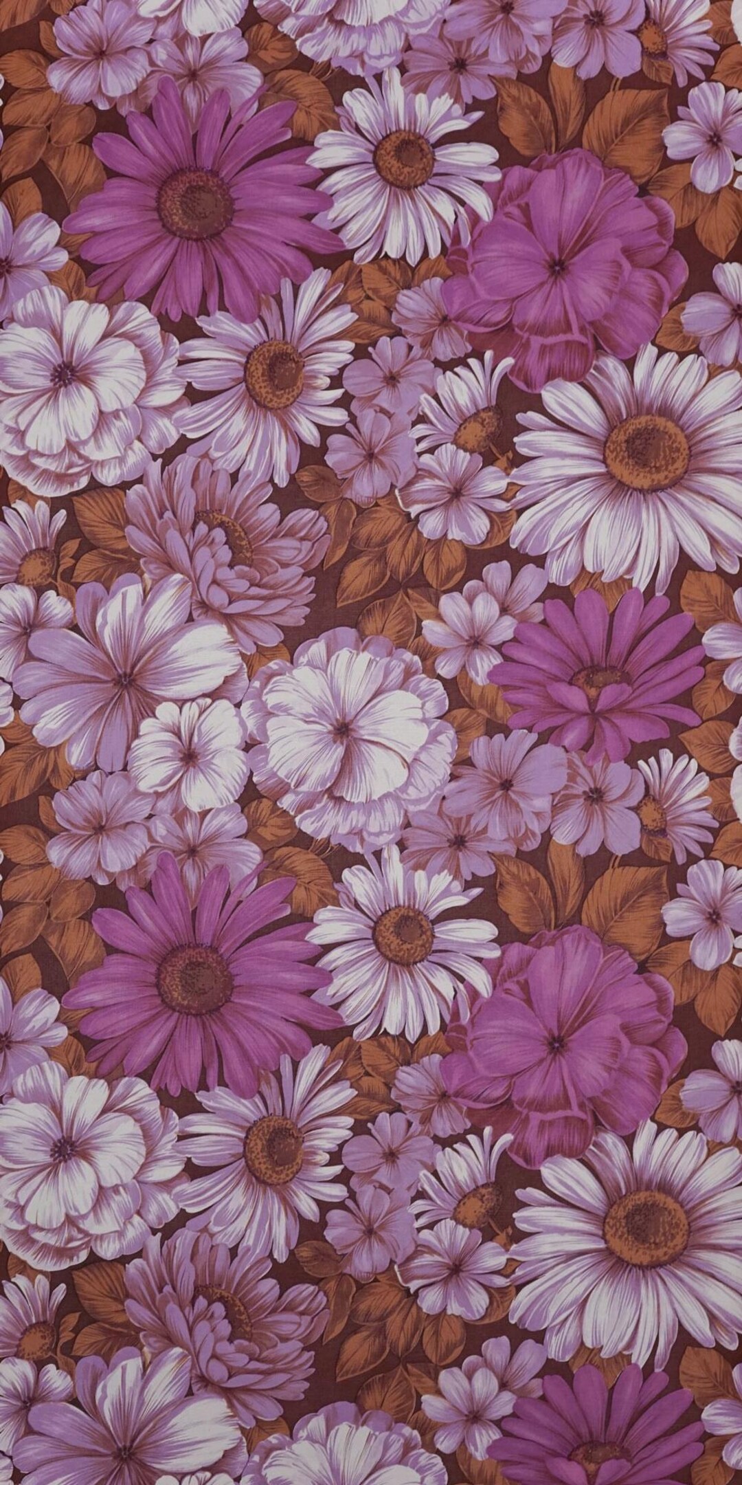 70s Wallpaper #0513A - per Linear Meter / 1970s Vintage Flower ...