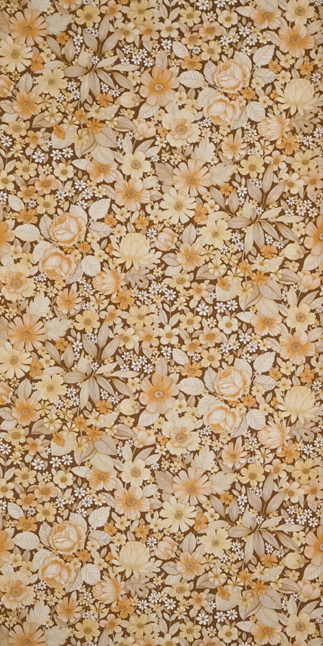 70s Floral Wallpaper 0112BL Running Meter / 1970s Vintage Floret ...