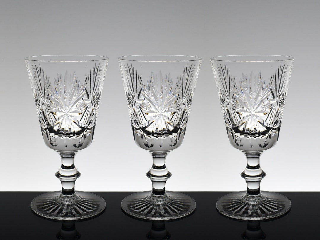 Vintage Edinburgh Crystal Sherry Glasses, Star of Edinburgh Pattern ...