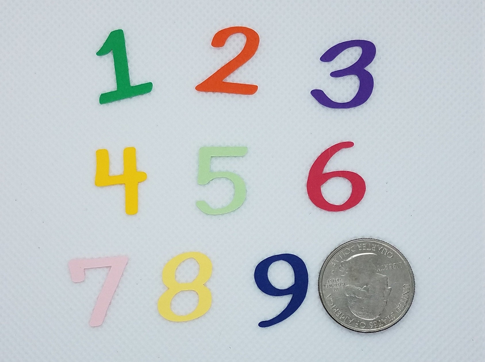 Single digit number confetti 150-piece card stock for | Etsy