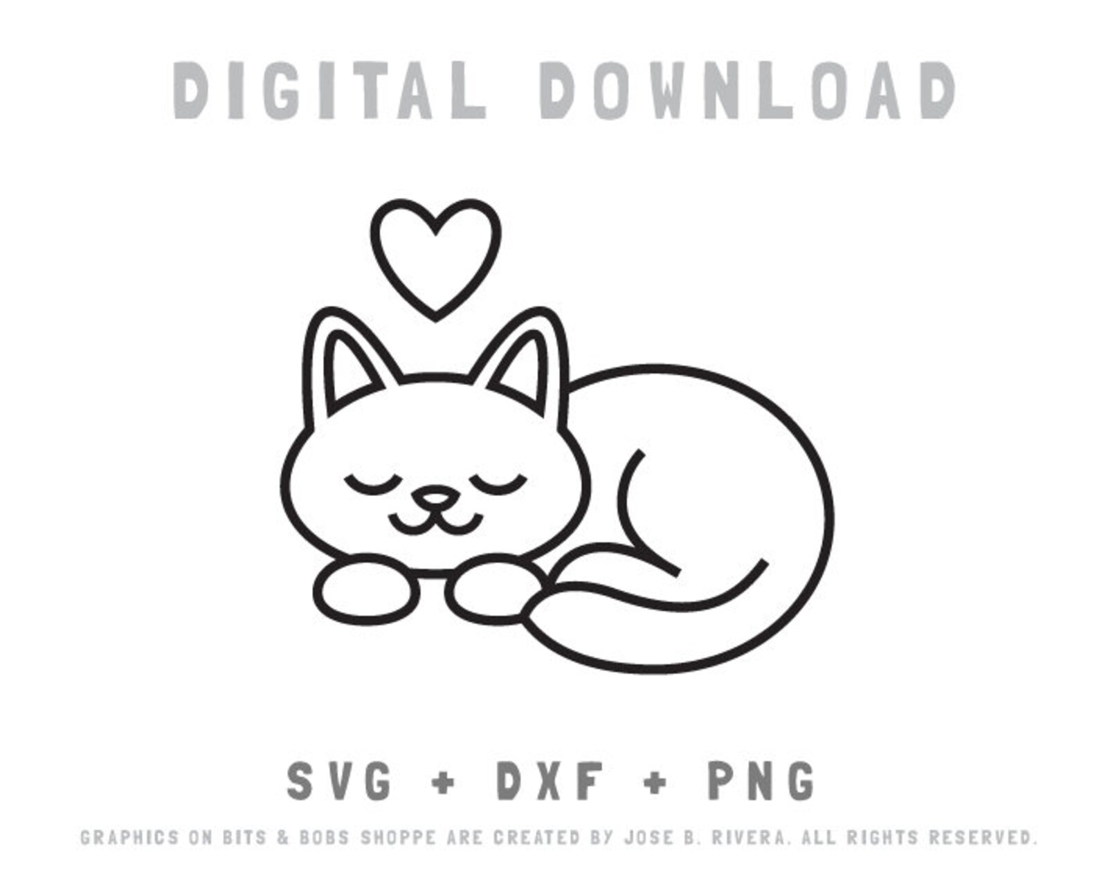 Sleeping Cat Svg, Sleeping Kitty Svg, Cat Outline Svg, Cat Dxf, Cat ...