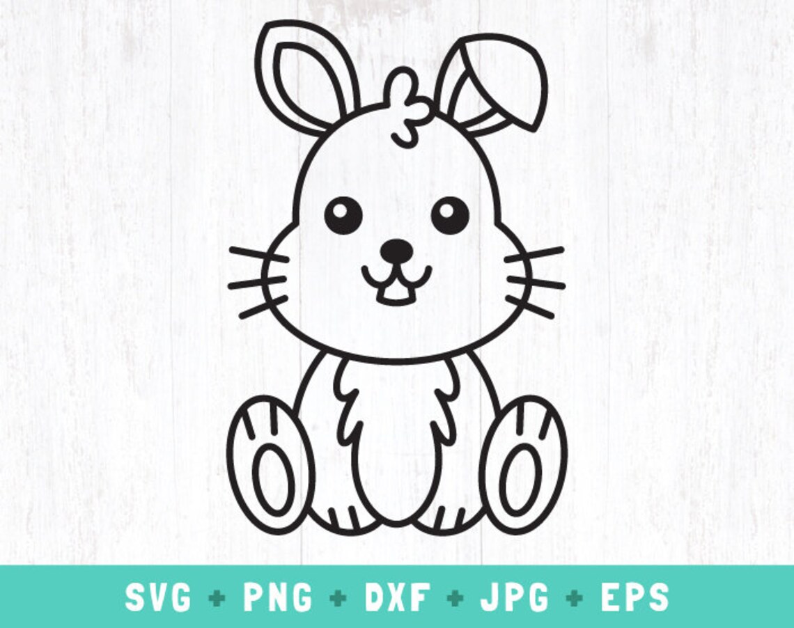 Cute Rabbit Svg Rabbit Outline Svg Rabbit Png Sitting - Etsy