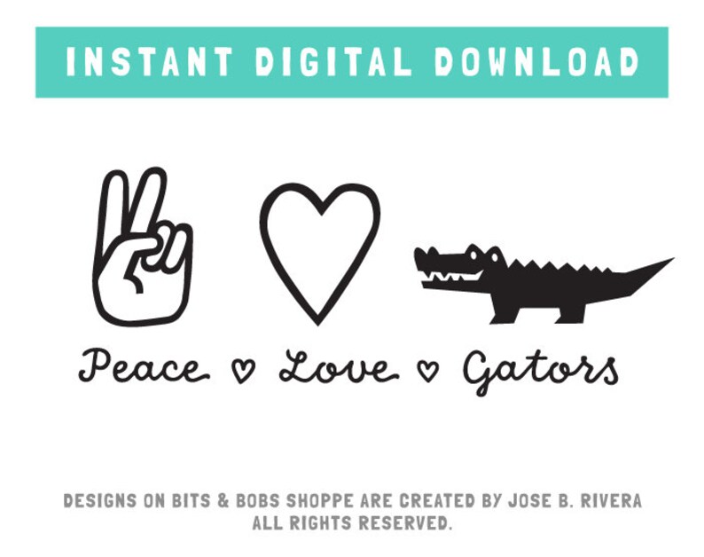 Peace Love Gators Svg, Alligator Svg, Reptiles Svg, Alligator Png ...