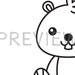 Cute Beaver Outline Svg, Beaver Outline Svg, Baby Beaver Png, Sitting ...