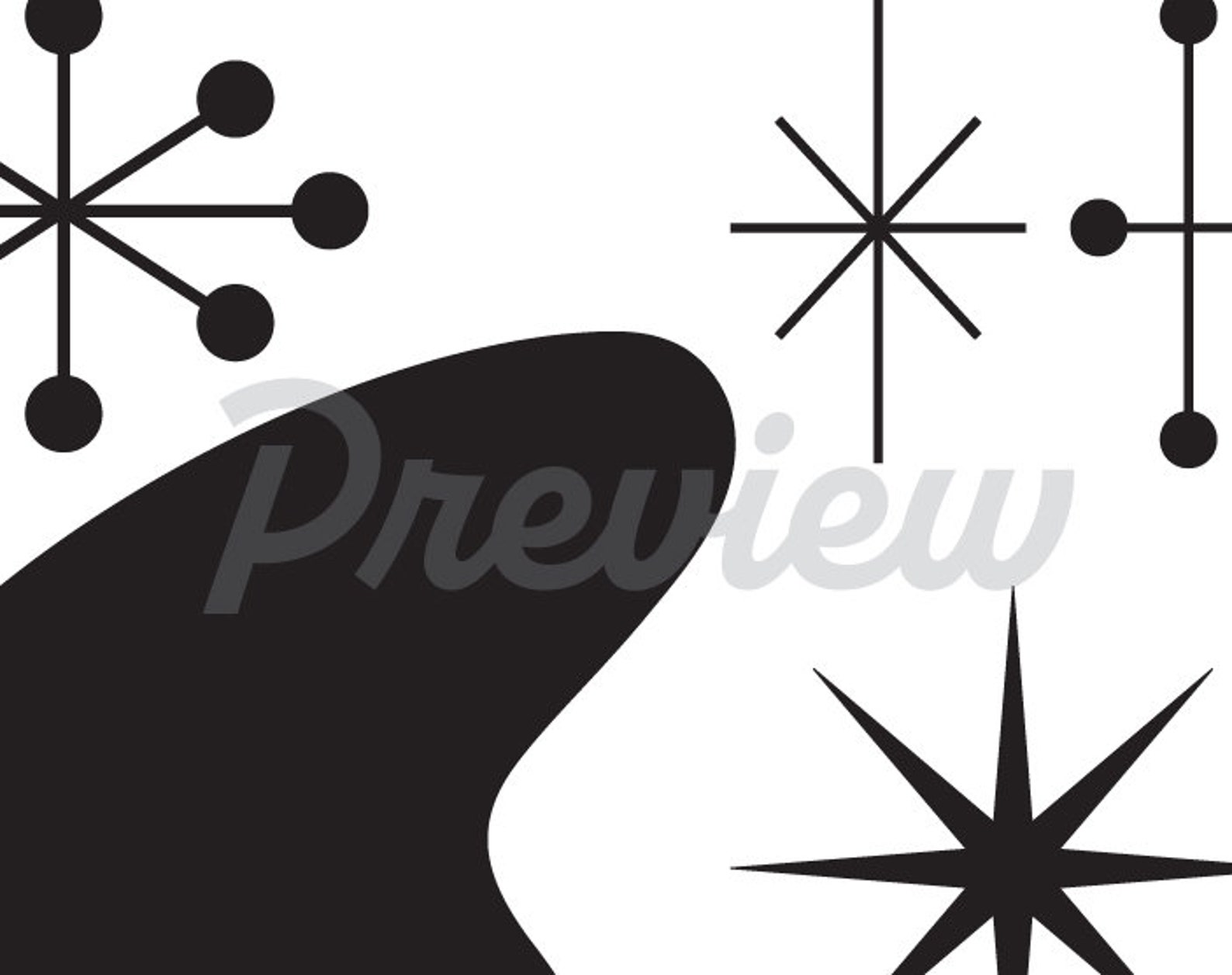 Mid Century Shapes Svg, Mid-century Modern Digital Download, Atomic ...