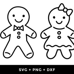 Gingerbread Line Art, Gingerbread Svg Png Dxf, Gingerbread Man Svg ...