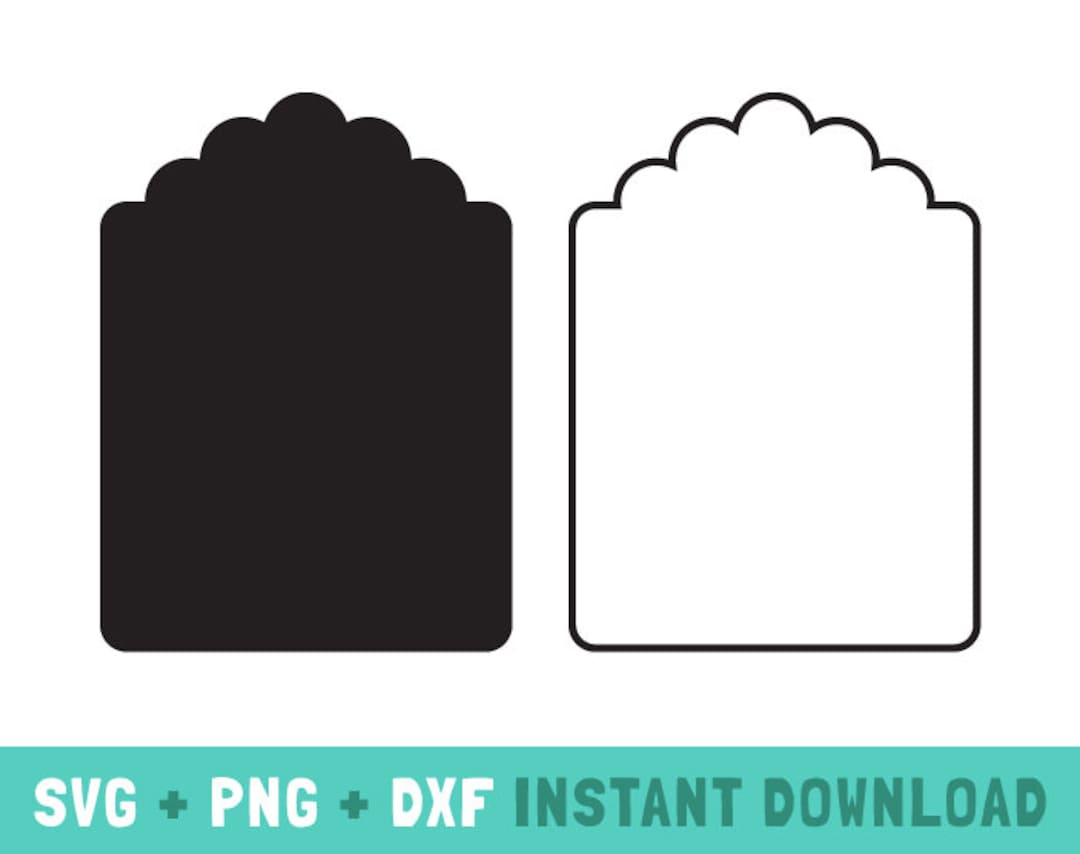 Scallop Frame Svg Dxf, Wave Svg File, Scalloped Frame Svg, Frame ...