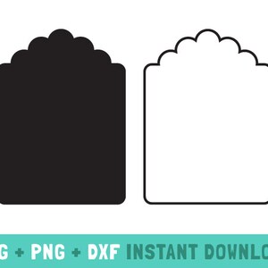 Scallop Frame Svg Dxf, Wave Svg File, Scalloped Frame Svg, Frame ...