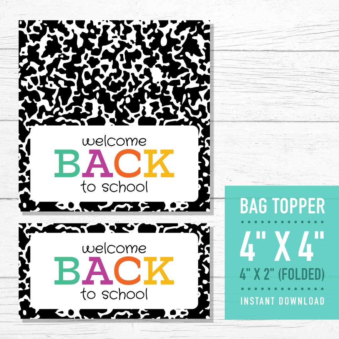 Printable Bag Topper 4 Back to School Topper 4 - Etsy