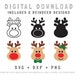 Reindeer Svg Bundle, Reindeer Face Svg, Cute Reindeer Red Nose ...