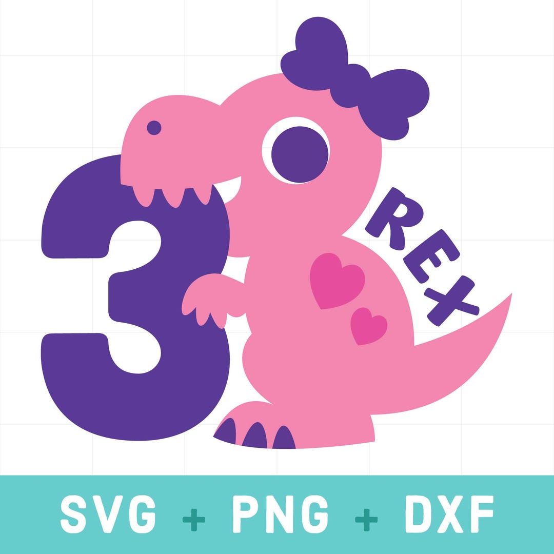 3 Rex Svg Girl Dinosaur, Three Rex Png, Girl Three Rex Dinosaur Svg ...